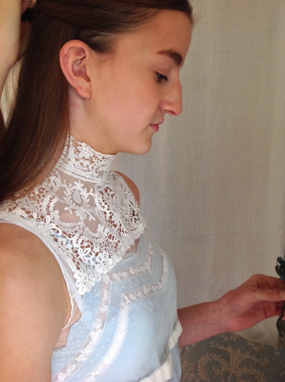 Antique Dicky, High Collar Tulle Top - Etsy