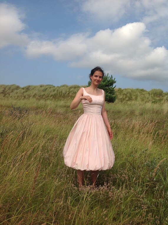 vintage party dress, pink taft silk prom dress Emma D… - Gem