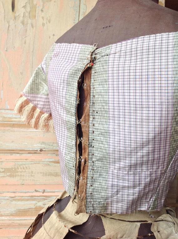 very old silk ballgown bodice 1870s - Gem