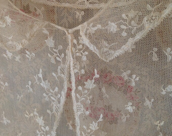 Antique Carrickmacross Lace Dickey Collar: Beige Tulle Cape - Etsy