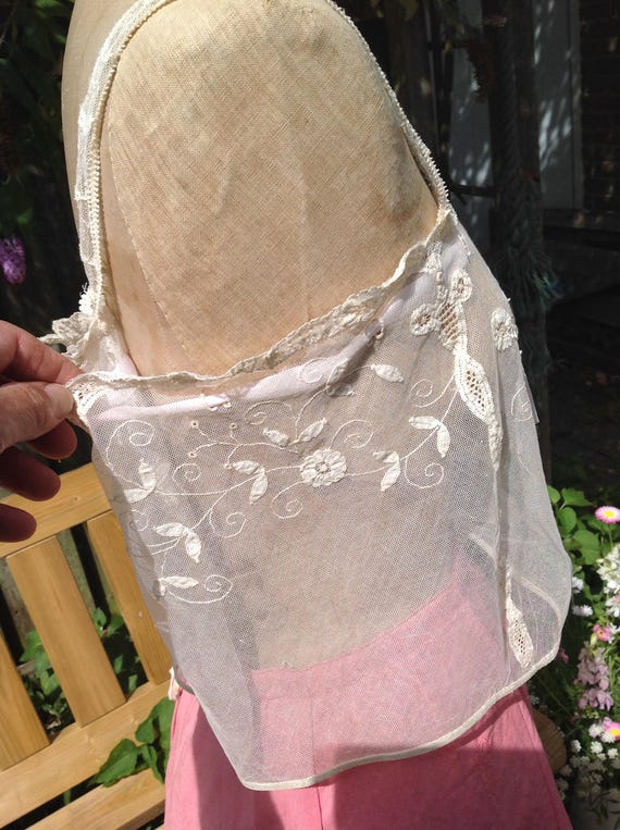 princess lace tulle top 1900s LARGE - Gem