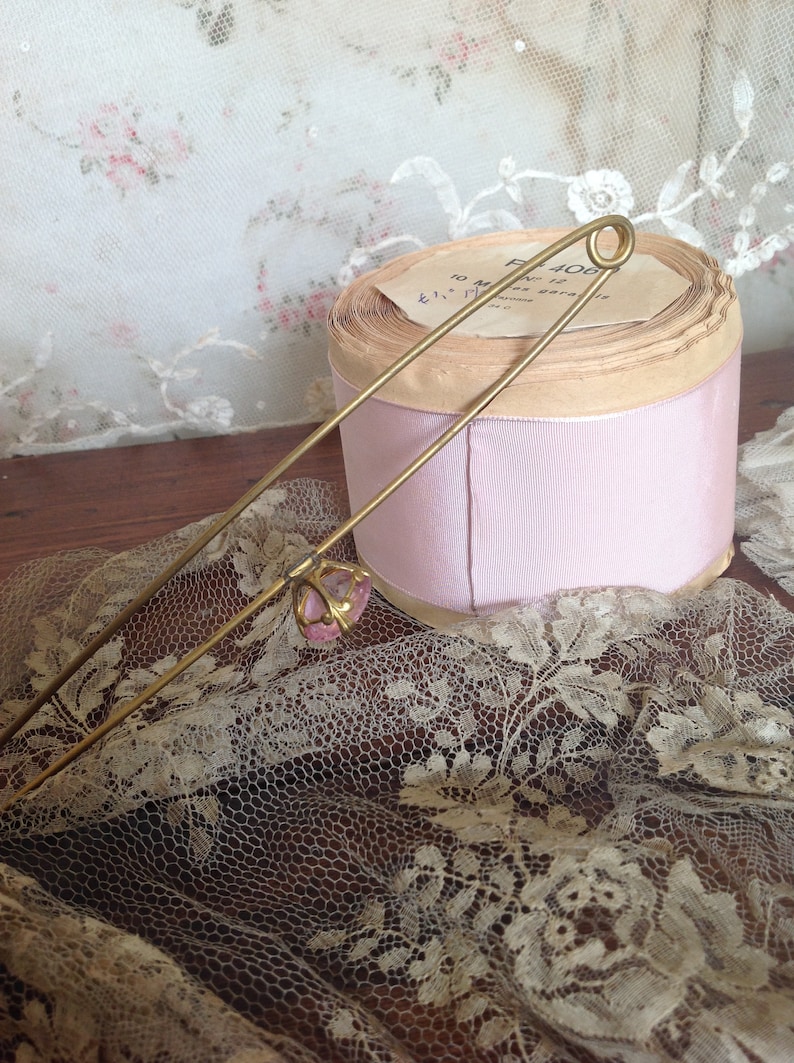 Old Stole Pin With Amaranth Stone - Etsy