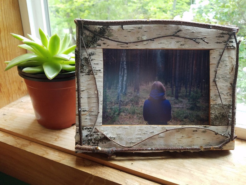 Rustic Birch Bark Photo Frame 5x7 Twig Picture Frames Handcrafted ...