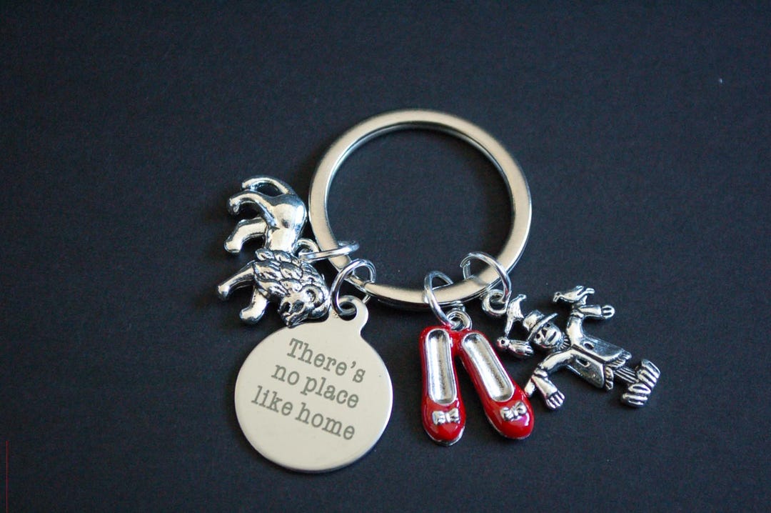 Wizard of Oz Keychain: Ruby Red Shoes, Lion & Scarecrow Charm - Etsy