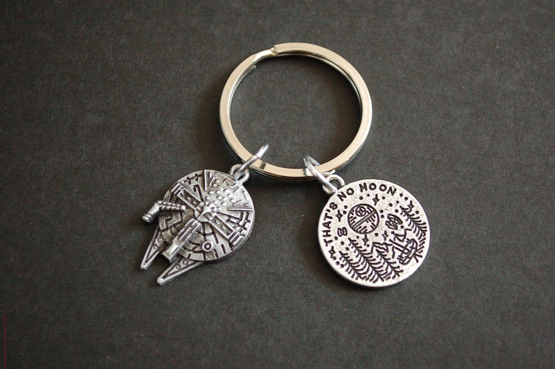 That's No Moon Death Star Star Wars Keyring Keychain Millennium Falcon ...