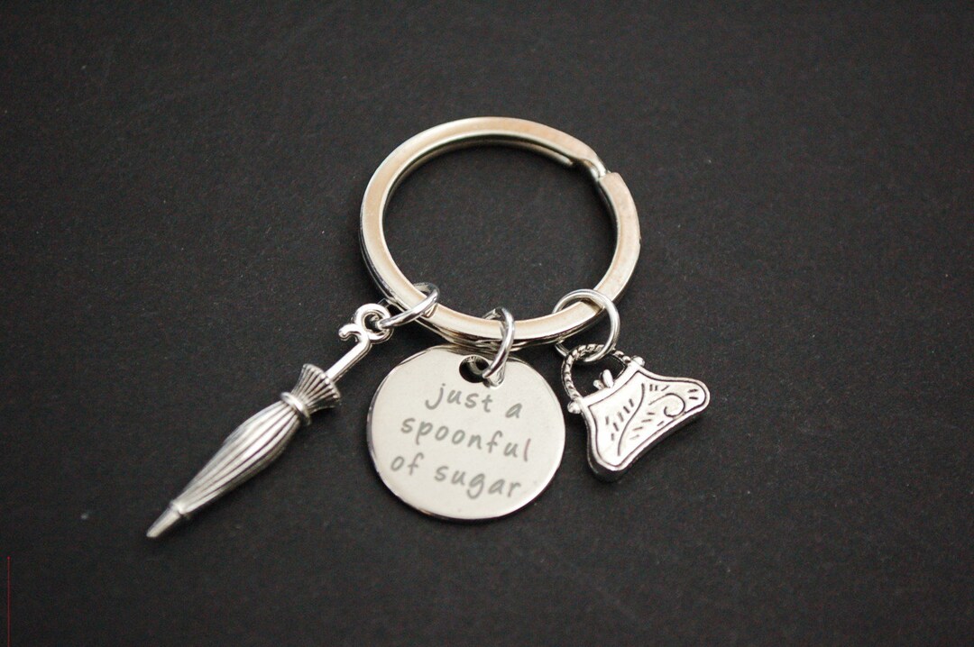 Mary Poppins Just a Spoonful of Sugar Keychain Keyring Umbrella Bag ...