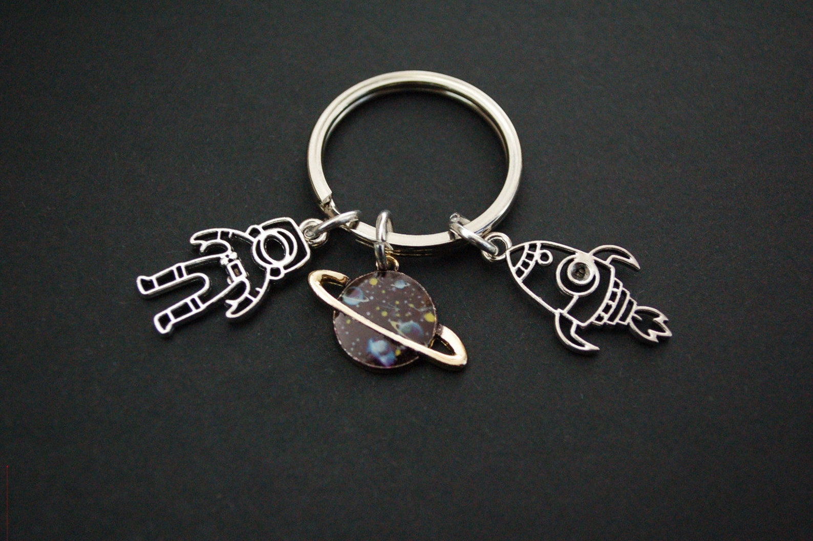 Astronaut Saturn Planet Rocket Space Keychain Keyring Giftgift - Etsy