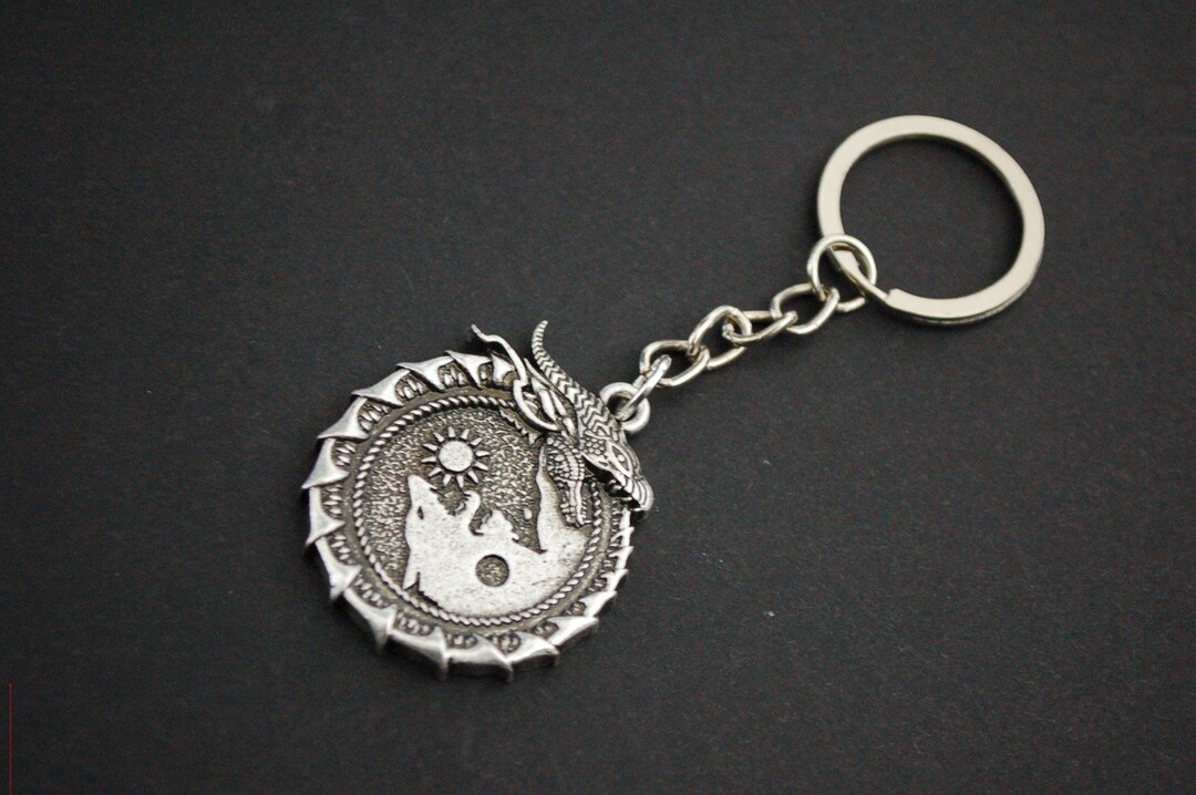 Viking Yin Yang Dragon Fenrir Keychain Keyring Norse Wolf Giftgift ...