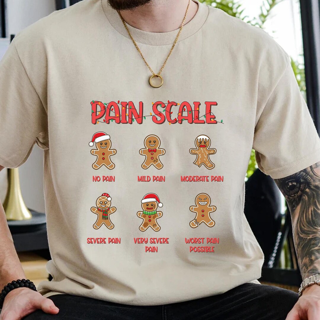 Funny Pain Scale Christmas Png Nurse Gingerbread Man Svg Holiday Gift ...