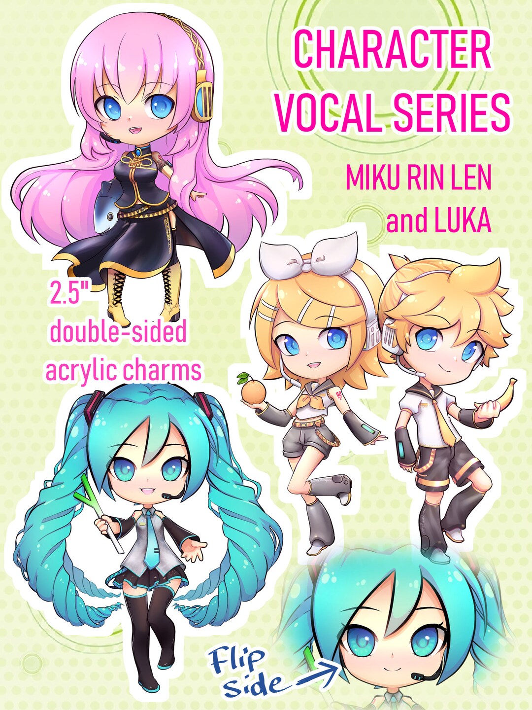Vocaloid Charm Hatsune Miku Keychain Miku Charm Kagamine Rin Charm Rin ...