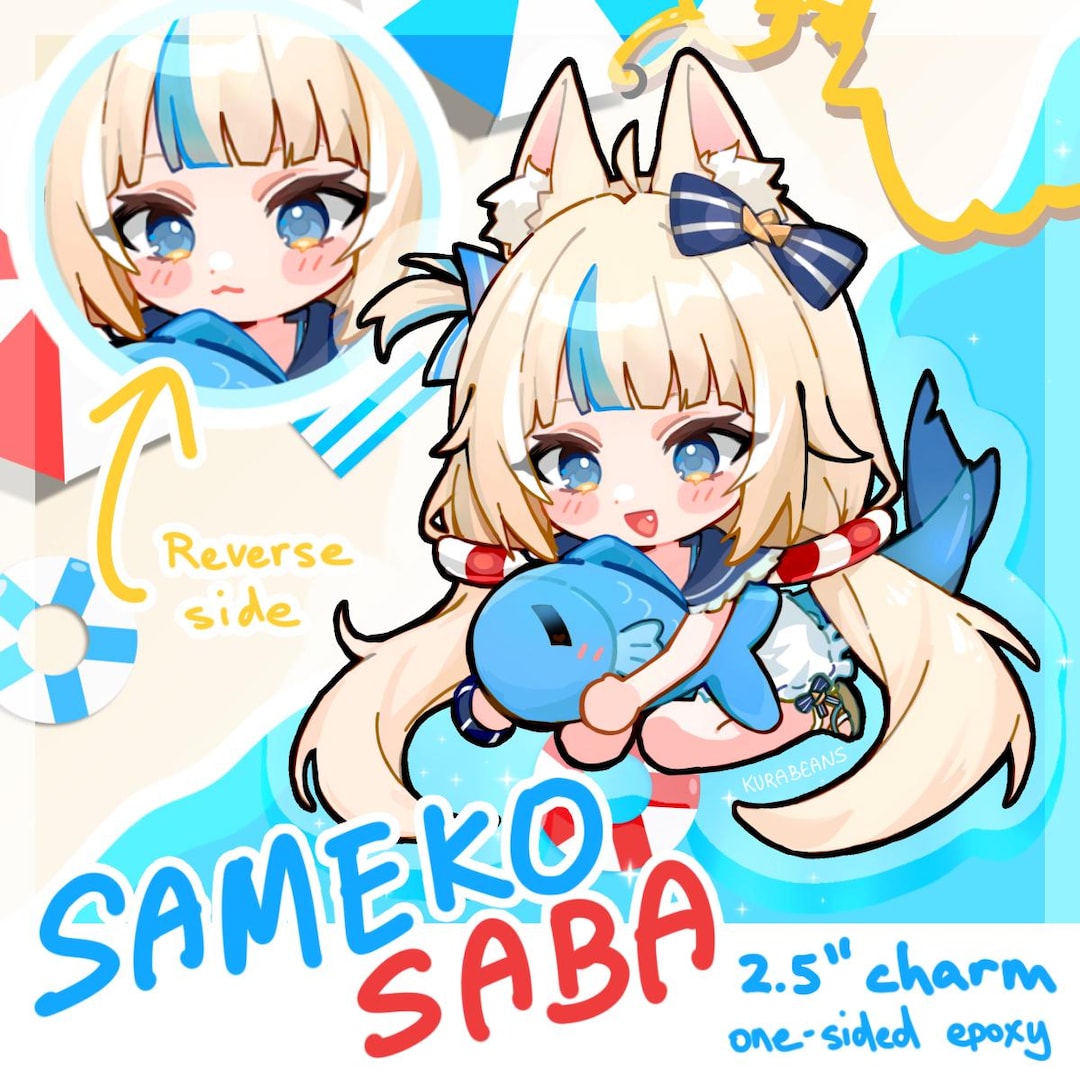 Sameko Saba Keychain 2.5" Double Sided Acrylic Charm With Epoxy Coating ...