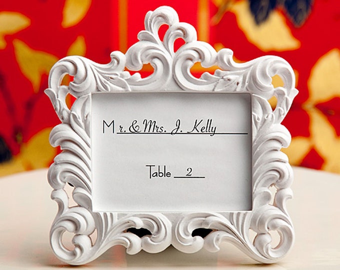 White Place Card Frame - Baroque Style Photo Frame Place Card Holder ...