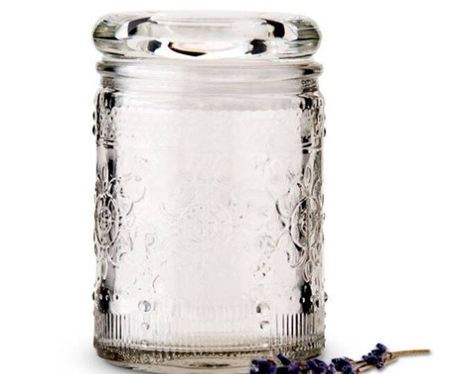 Floral Mason Jars - Set of 12 - Pressed Glass Rustic Mini Wedding ...