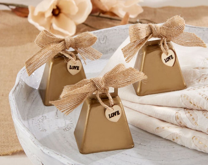 Cowbell Wedding Bells - Set of 6 - Country Rustic Kissing Bells ...