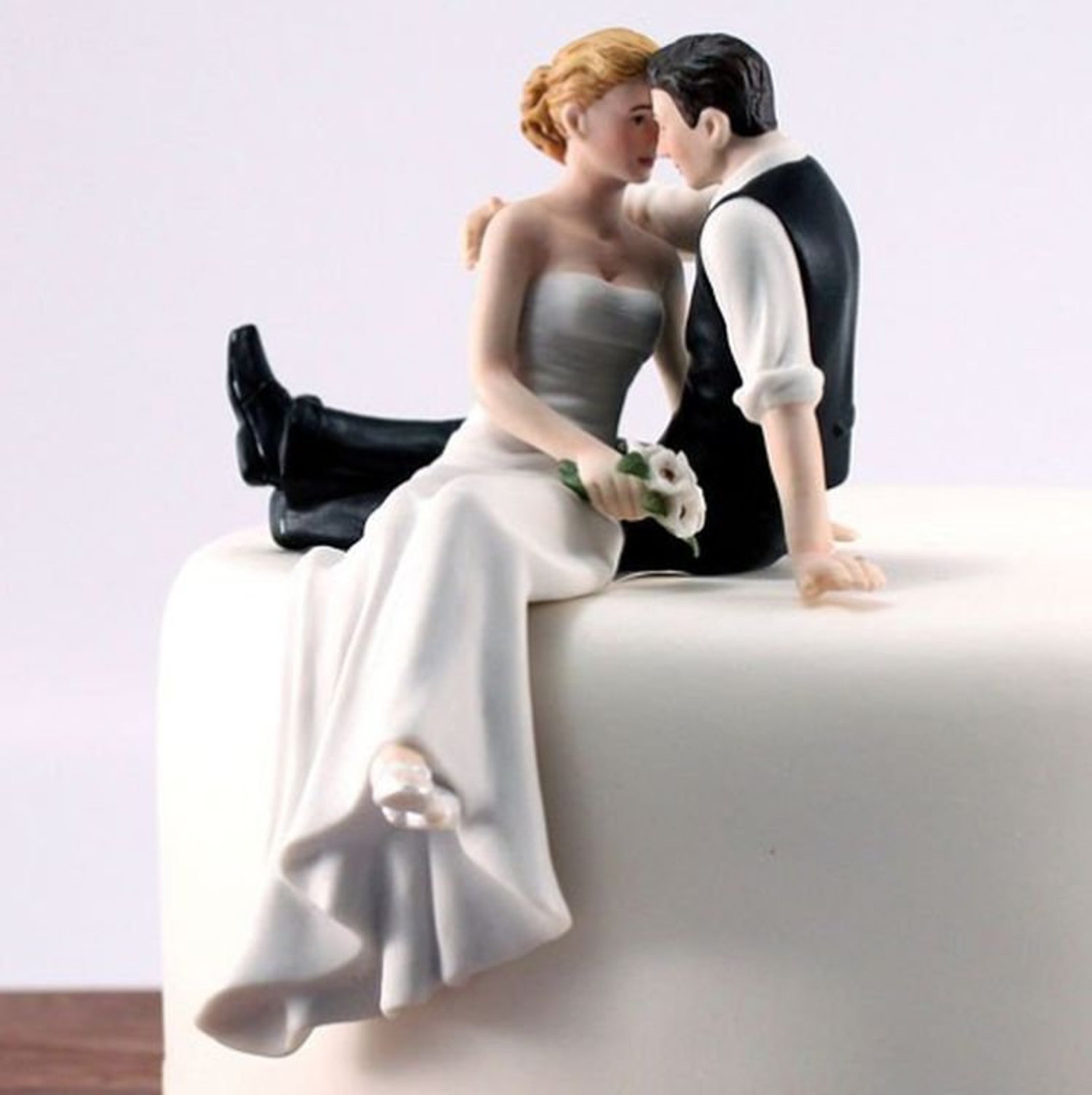 Romantic Wedding Cake Topper - the Look of Love Porcelain Couple Cake ...