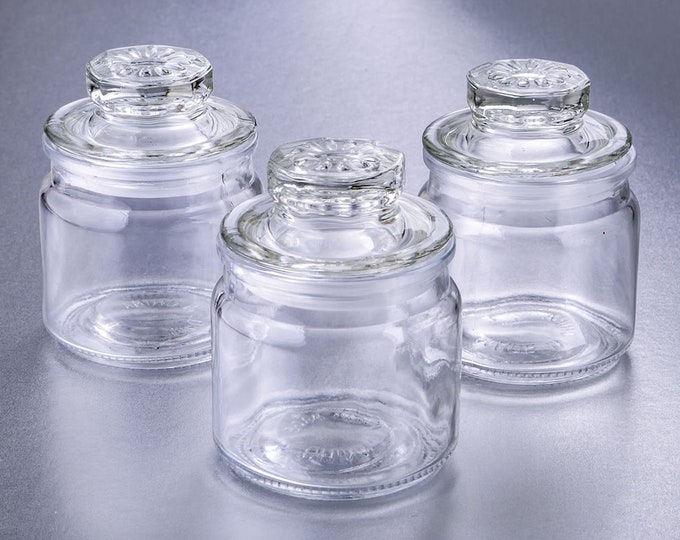 Glass Cookie Jars Mini Jars With Lids Set of 6 Candy Containers Wedding ...