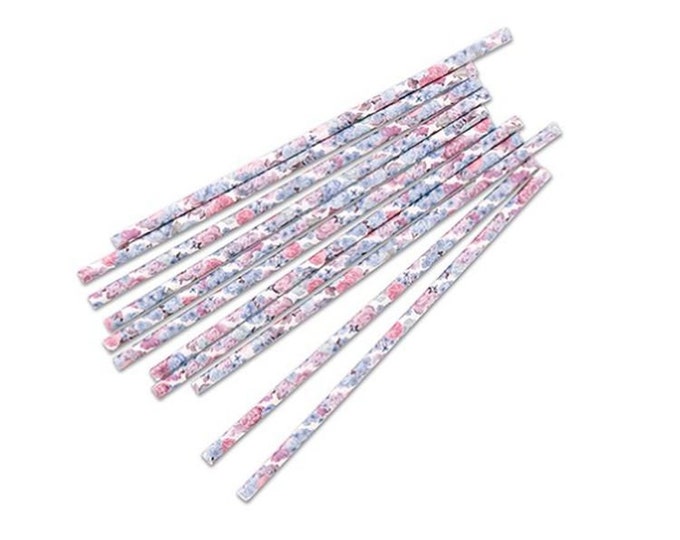 Floral Party Straws - Set of 75 - Pink Blue Lavender - Wedding Bridal ...