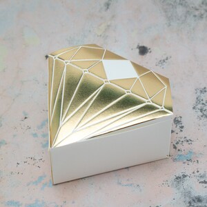 Diamond Favor Boxes - Set of 10 - Silver or Gold Bridal Shower ...