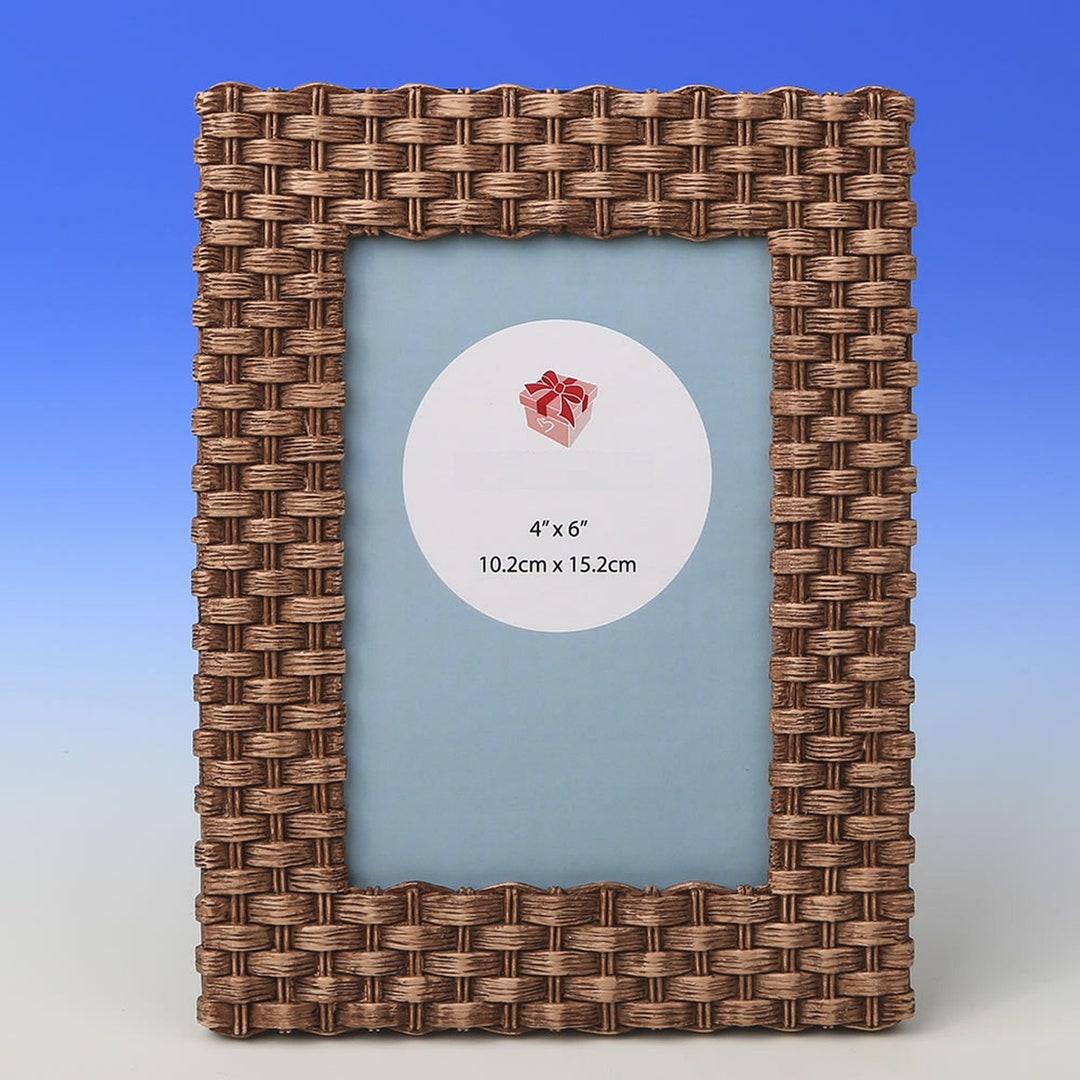 Basket Weave Frame 4x6 Photo Picture Frame Rustic Wedding - Etsy