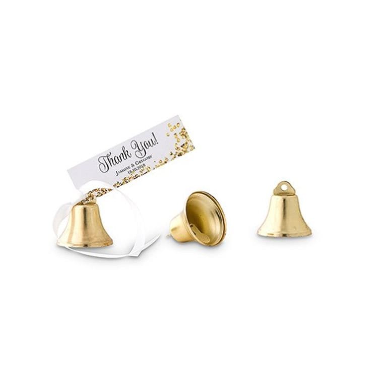 Gold Kissing Bells - Set of 24 - Mini Ring for a Kiss Wedding Bridal ...