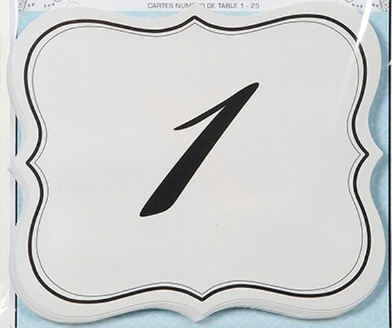 Black Scroll Table Numbers Numbers 1-25 Table Cards | Etsy