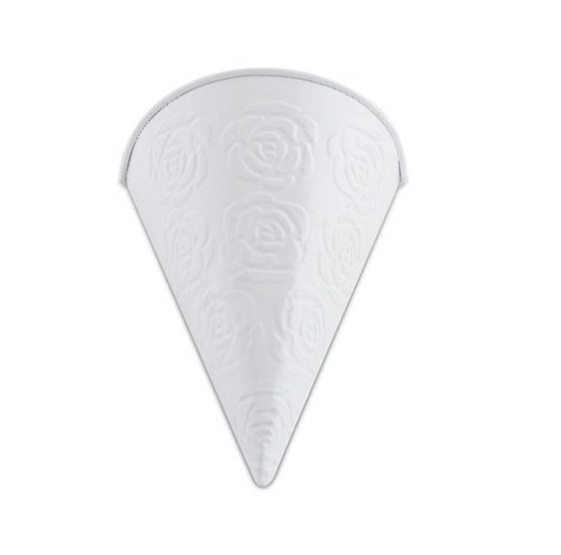 Wedding Flower Cones - Set of 4 - Metal With Embossed Rose Pattern ...