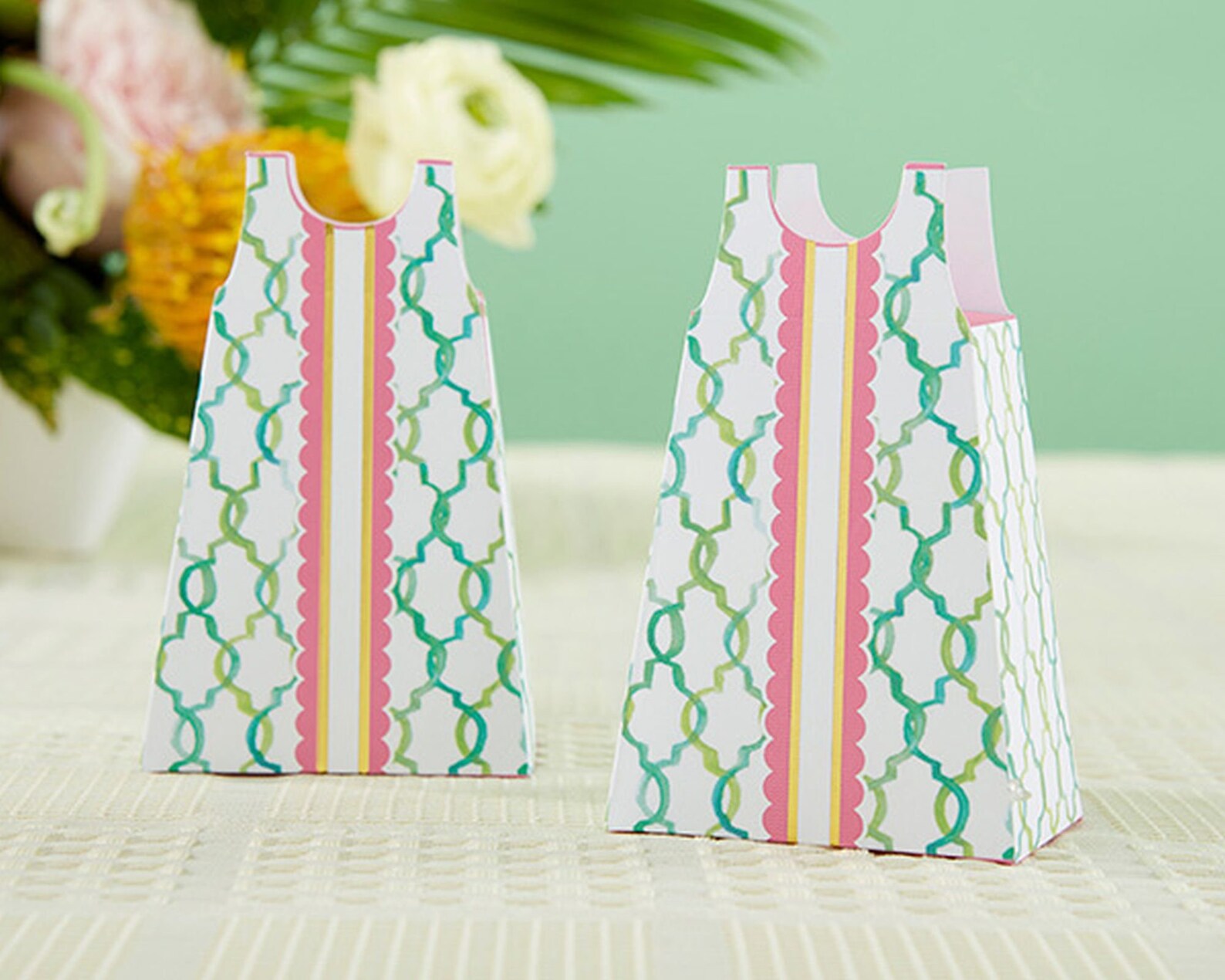 Summer Favor Boxes - Set of 12 - Sundress Pink Green Wedding Bridal ...