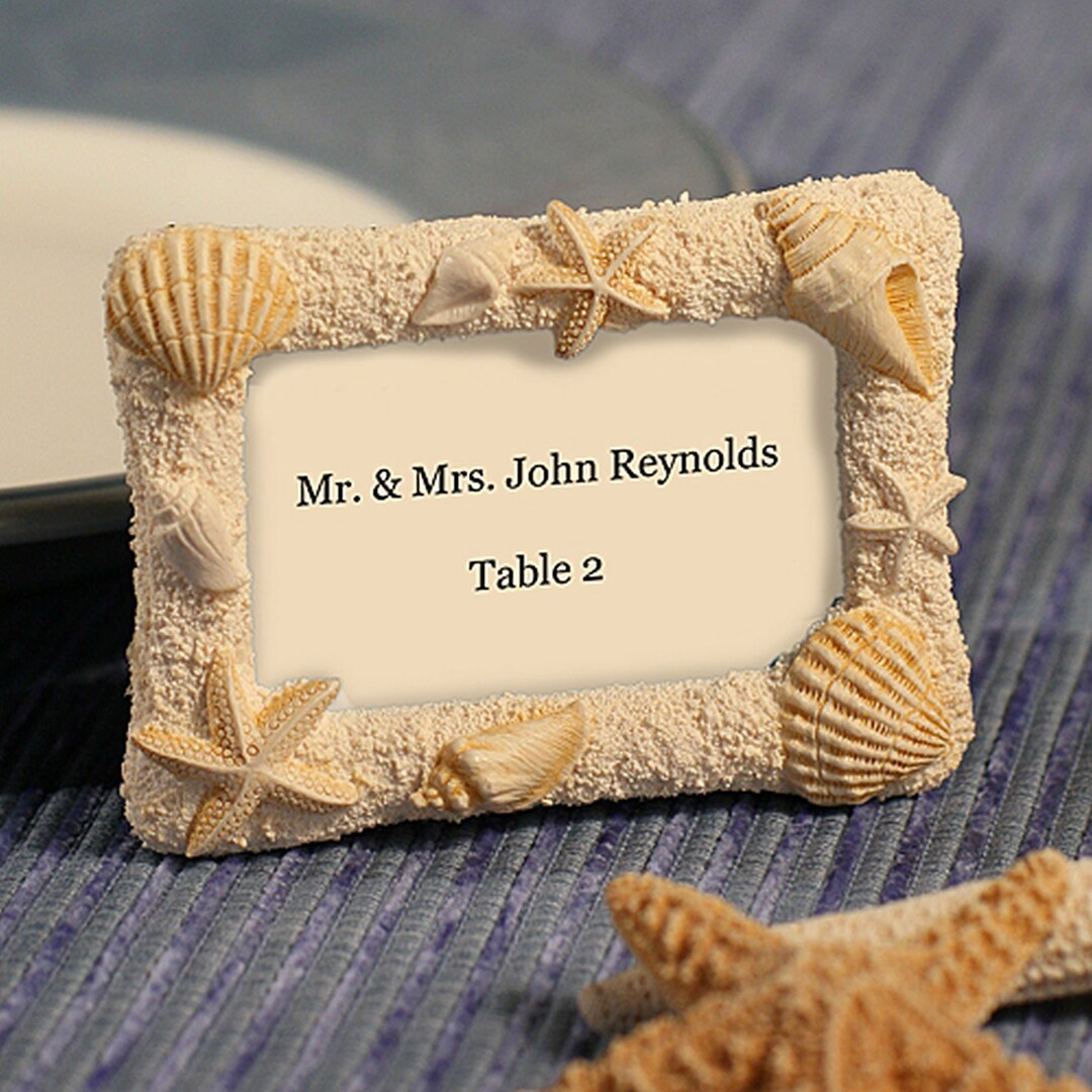 Beach Place Card Frame - Seashell Photo Frame Place Card Holder Small ...