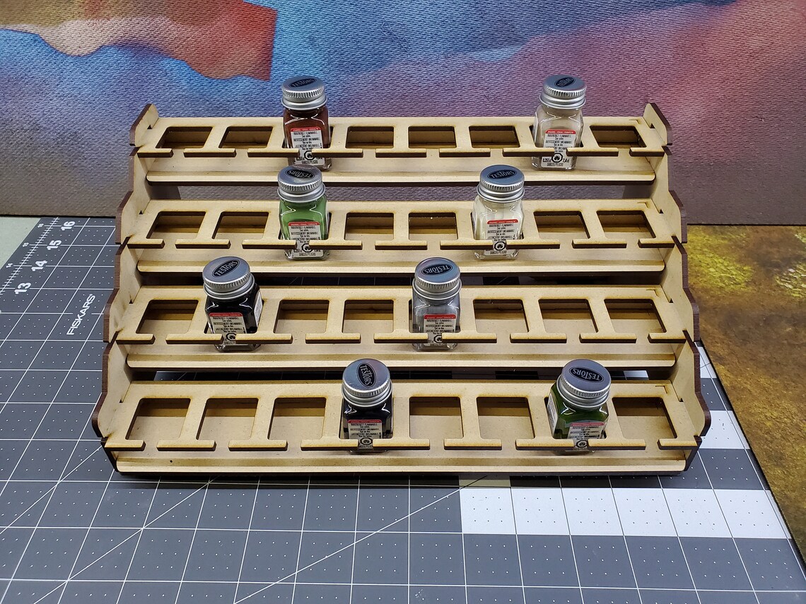 Modular Paint Rack for 32 Testors .25 Oz Pots MDF Organizer for ...