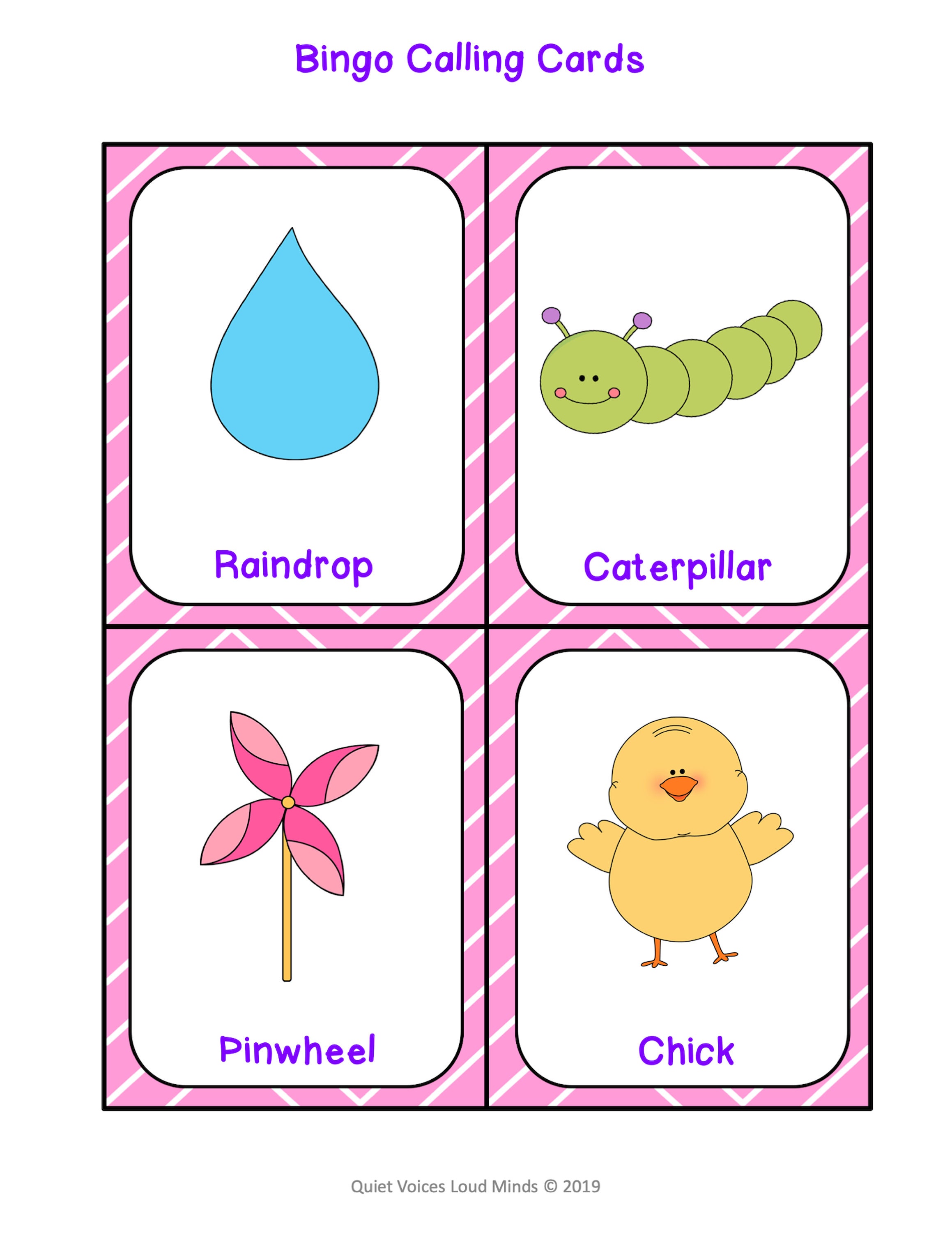 Spring Themed Bingo for Kids - Etsy