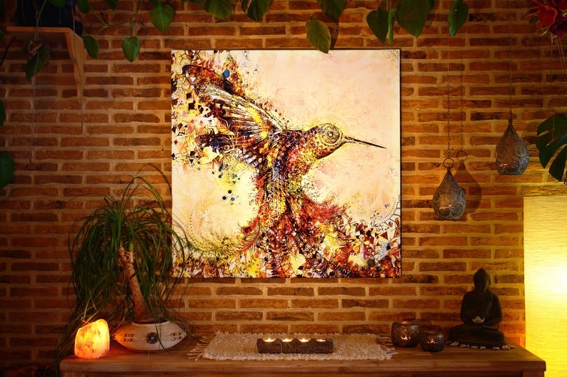 Hummingbird of Paradise - Canvas - Etsy