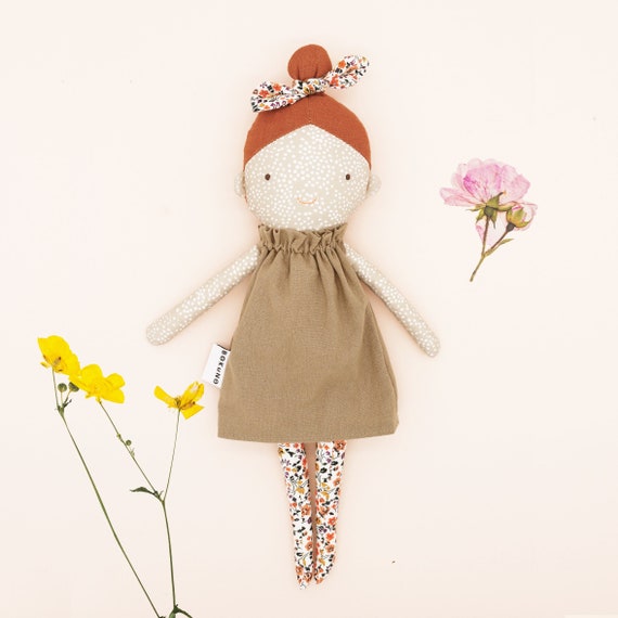Millie Top Knot Girl / Freckle Ginger Hair Doll / Red Head / | Etsy