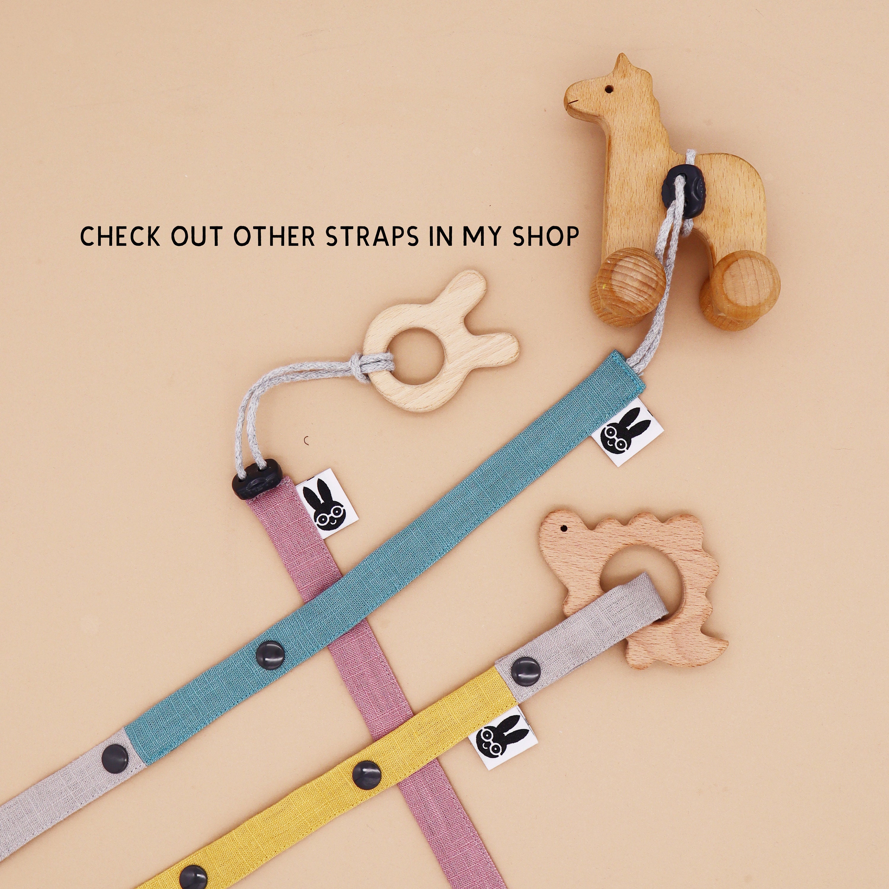 Washed Linen Toy Strap / Toy Minder / Leash / Sippy Cup Strap | Etsy