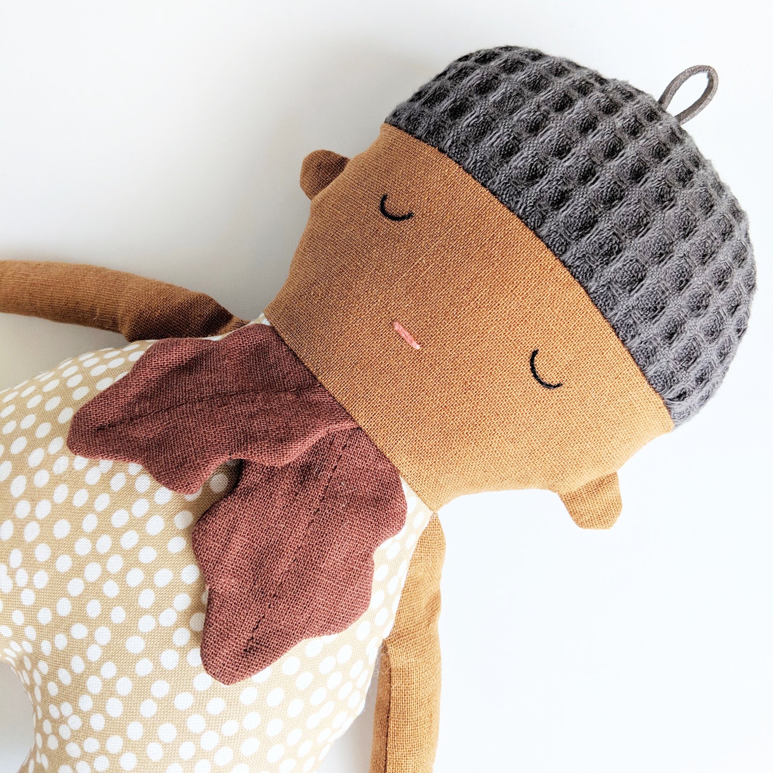 Acorn doll / rattle / woodland babies / dark skin doll / | Etsy