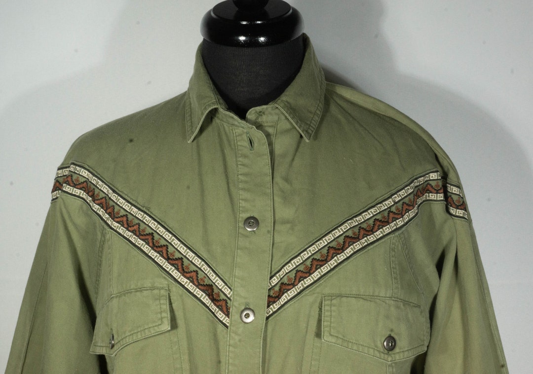 Vintage Southwestern Shirt 80s Made in Hong Kong Reservation Dogs Style ...