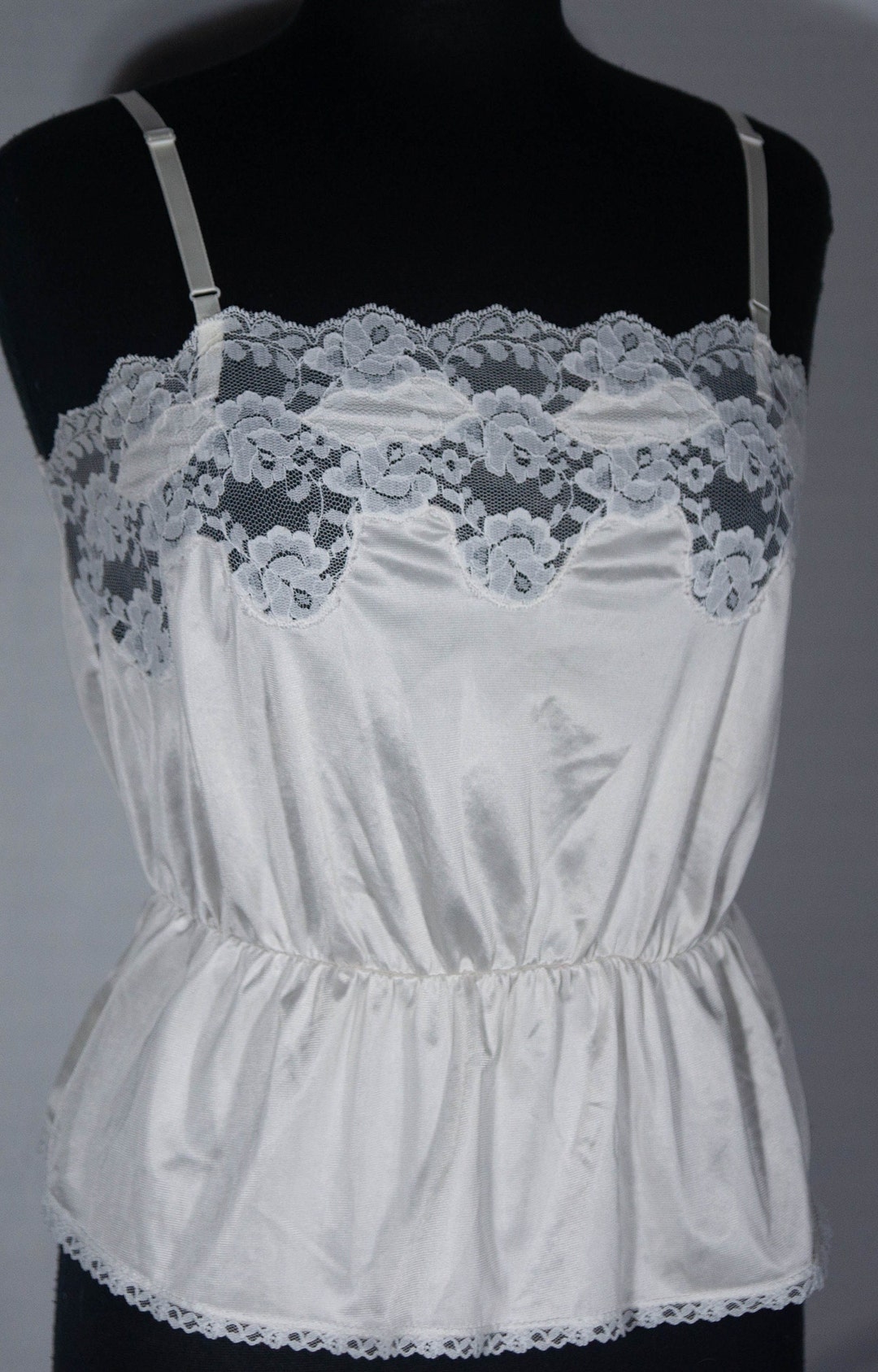 Vintage Camisole 70s 80s Lingerie Cami High Waist Boho Retro Chic ...