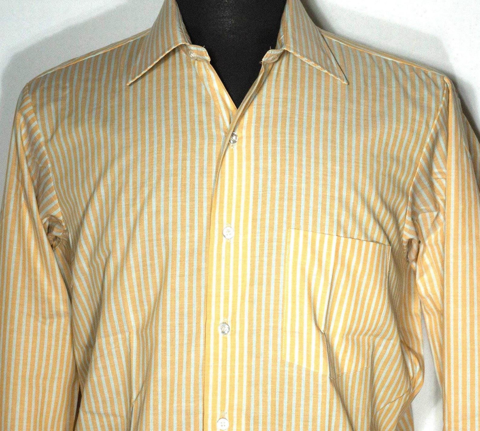 Vintage 70s Arrow Dress Shirt: Belmont Club Mustard Yellow, Men's Size ...