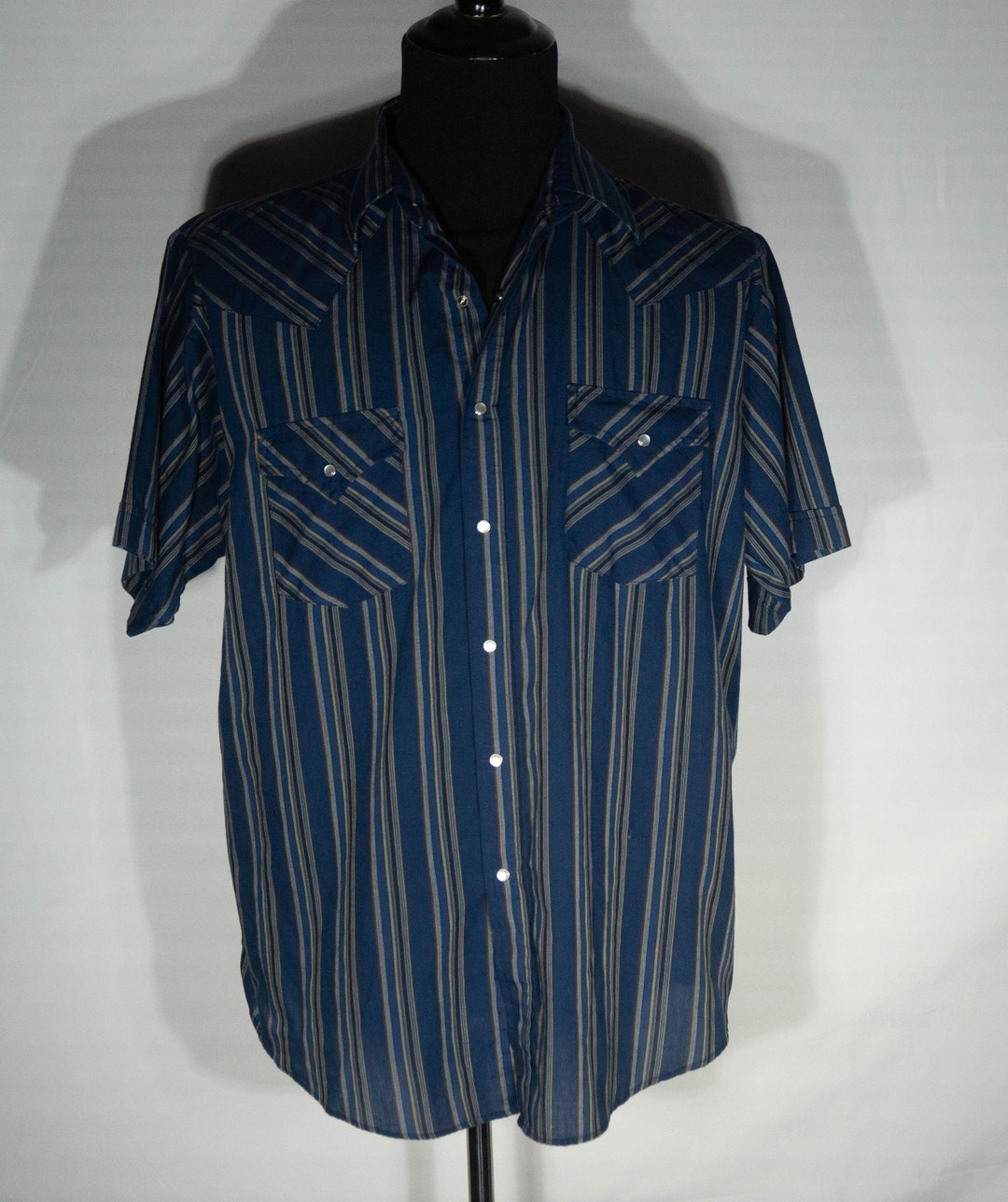 Vintage Western Shirt 90s Plains Label Ranch Wear Pearl Snaps Short ...