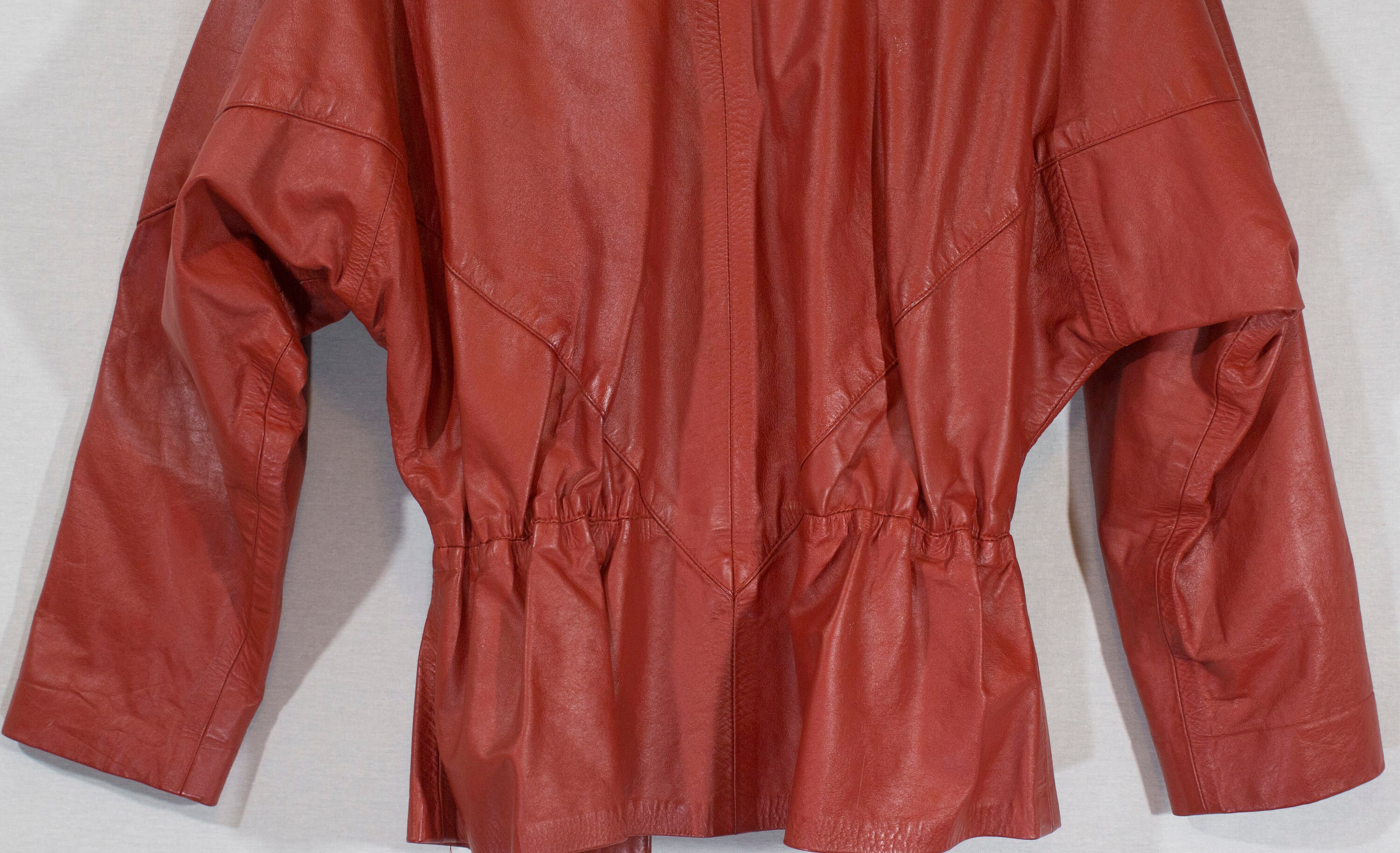 Vintage Red Leather Jacket 80s Coat Union Stamp Made in USA - Etsy