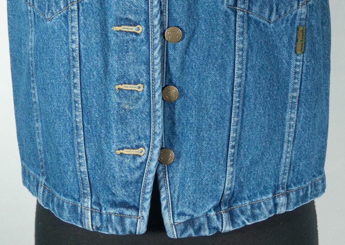 Vintage Jean Vest 90s Made in USA Sleeveless Jacket - Etsy