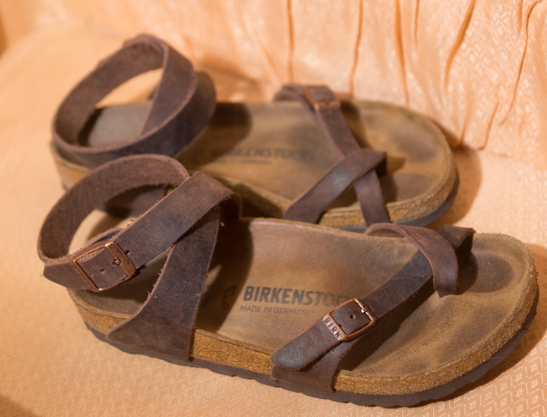Vintage Birkenstock Sandals Made in Germany Brown Leather Sandals ...