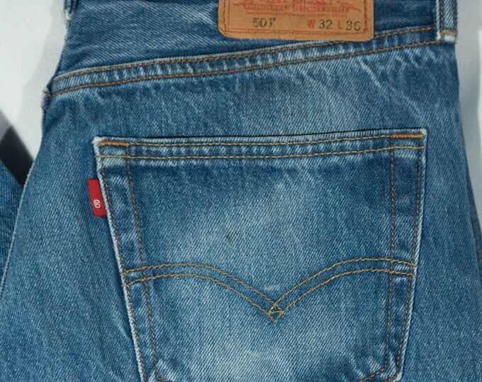 Vintage 501 Levi's Worn-in Jeans Levi Red Tab Button Fly Fade Wash ...