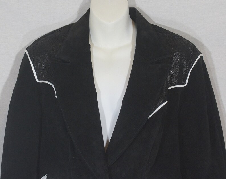 Vintage Western Leather Jacket 80s Suede Coat Frontier Label - Etsy