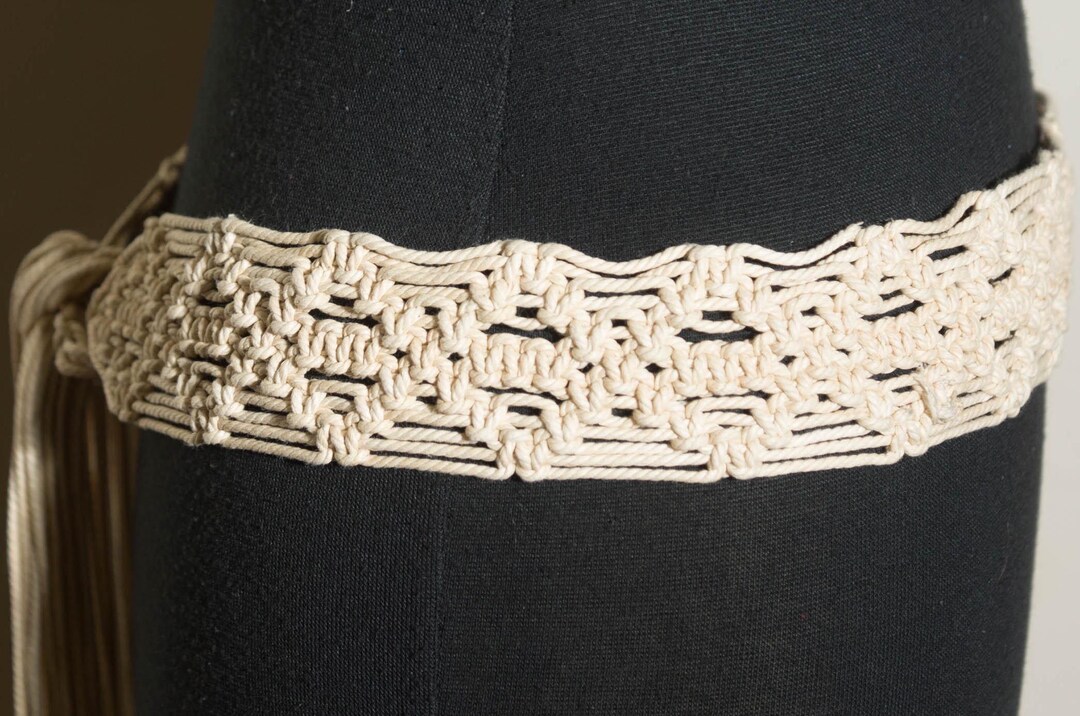 Vintage Macrame Belt Decorative Handmade Hand Made Braided Knotted ...