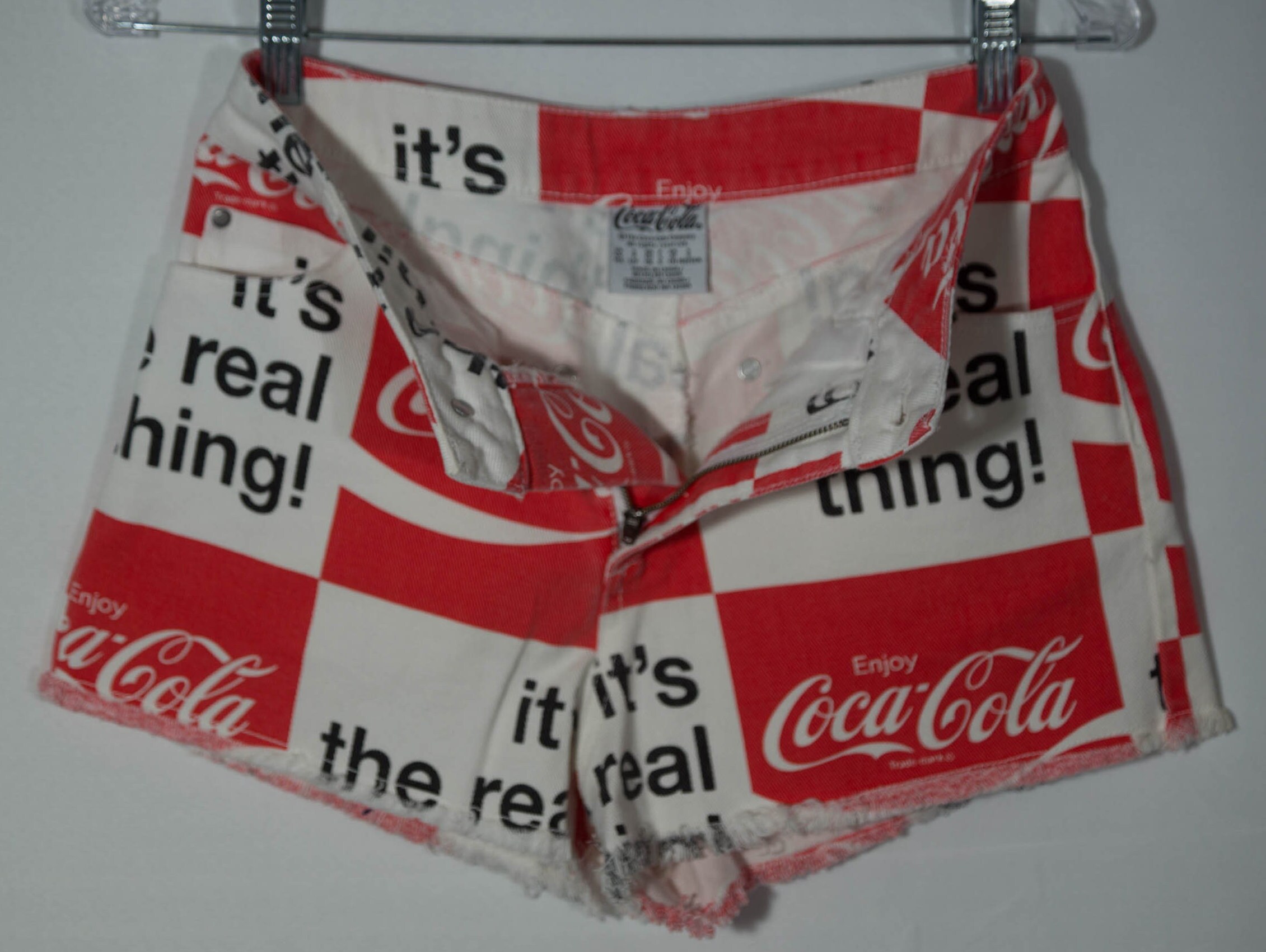 Coca-cola Red & White Shorts Vintage Cutoffs Cut Graphic Print it's the ...