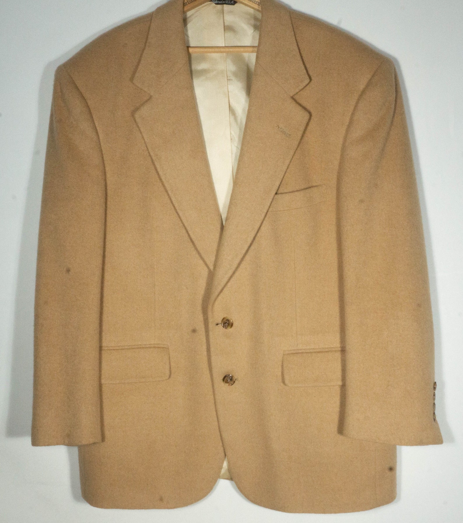 Vintage Camel Hair Jacket 90s Made in USA Union Label Blazer Geoffrey ...