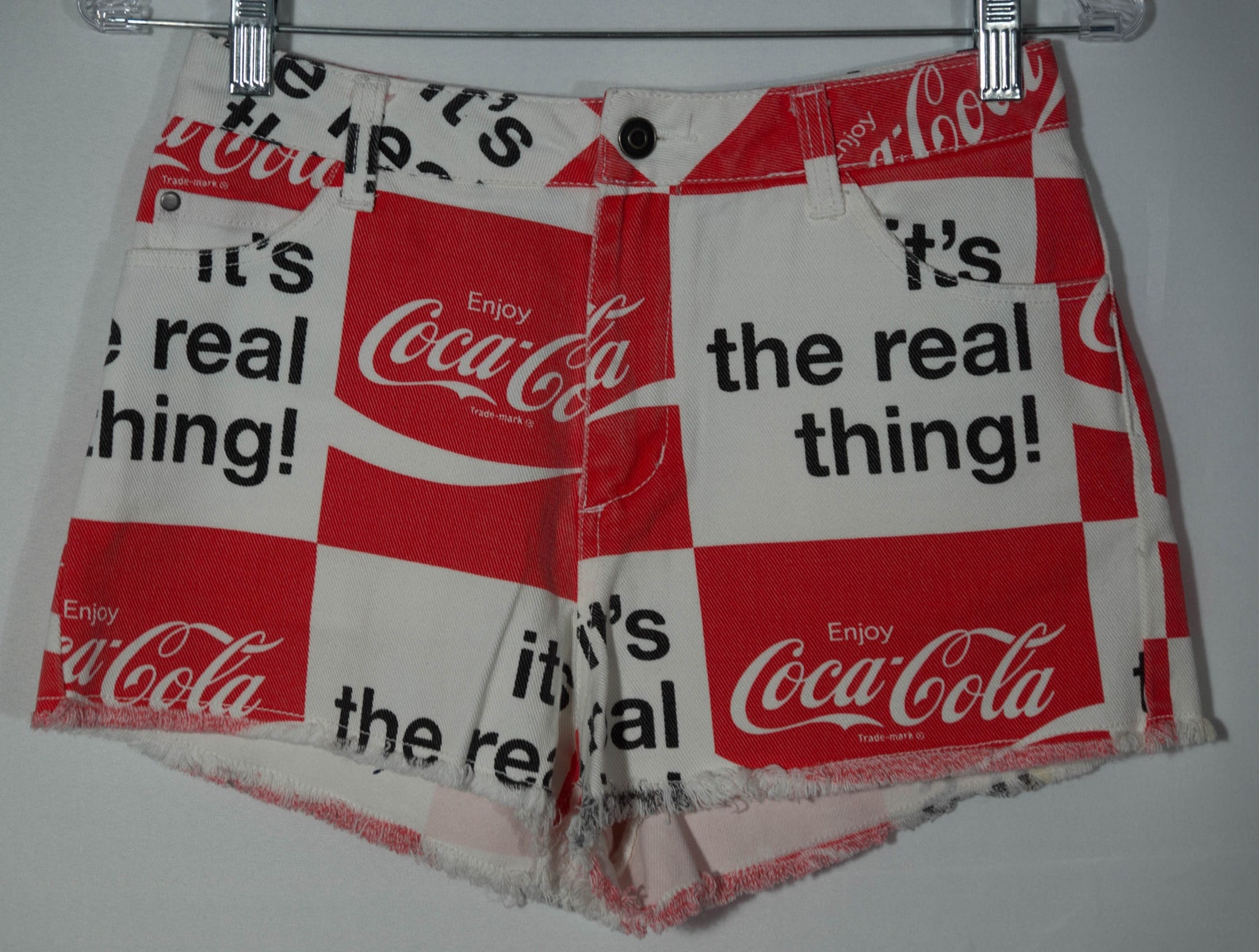 Coca-cola Red & White Shorts Vintage Cutoffs Cut Graphic Print it's the ...