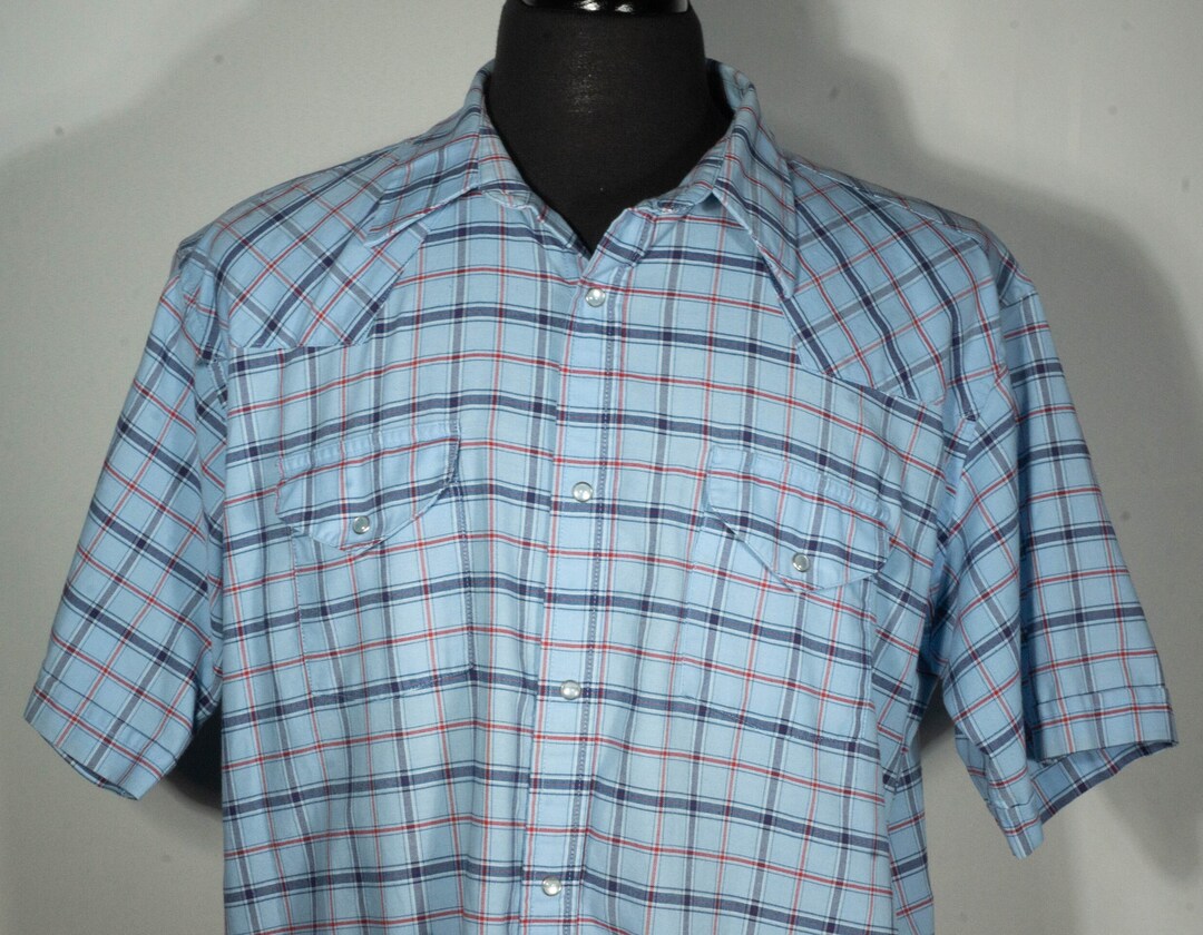 Vintage Western Shirt 90s Ely Cattleman Plaid Cowboy Ranch Wrinkle ...