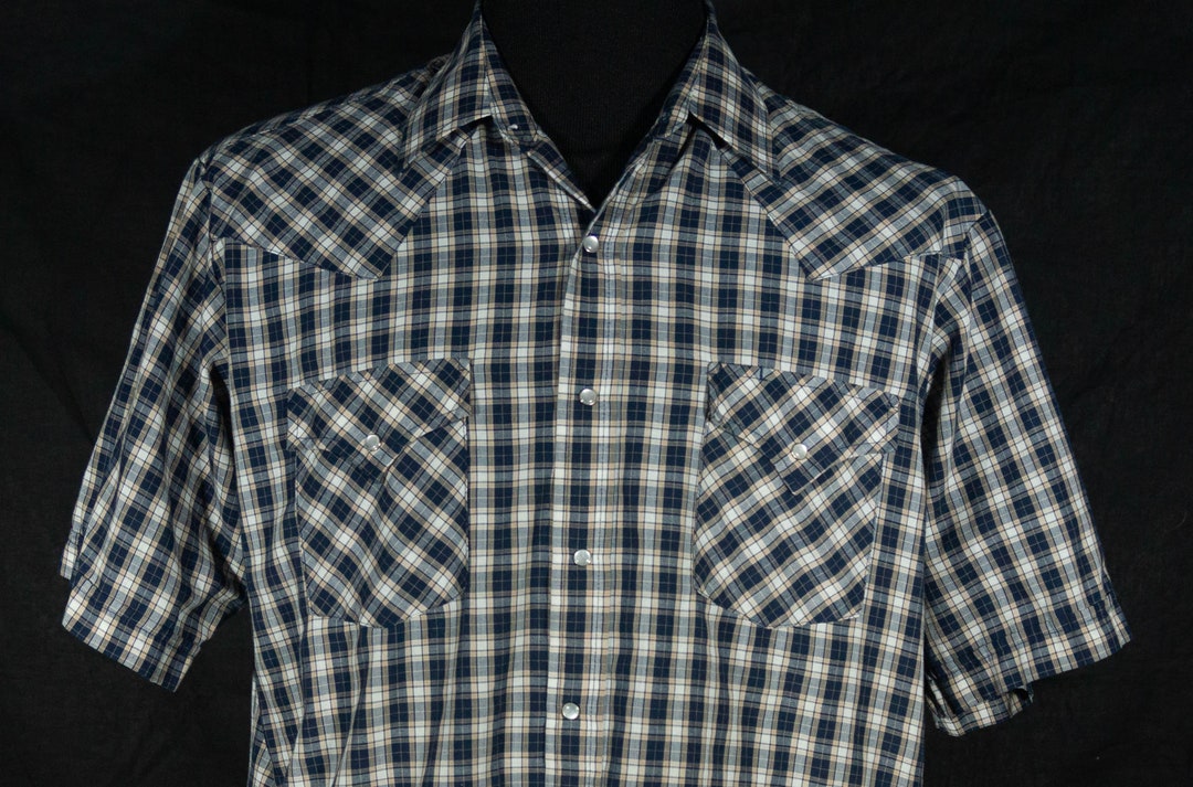Vintage Western Shirt 90s Ely Plains Label Ranch Wear Pearl Snaps Short ...