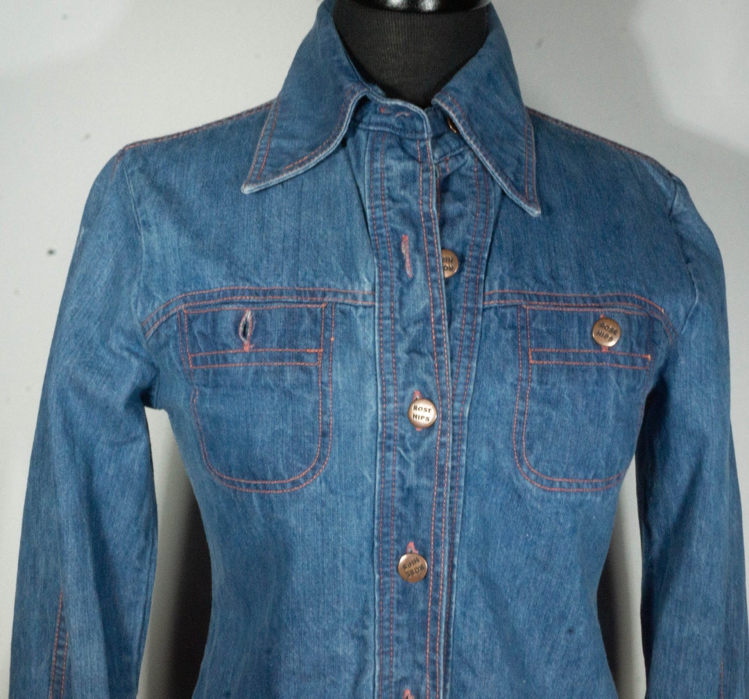 1970's Jeans Shirt Vintage Esprit Top Jacket 'esprit De Corp Rose Hip ...